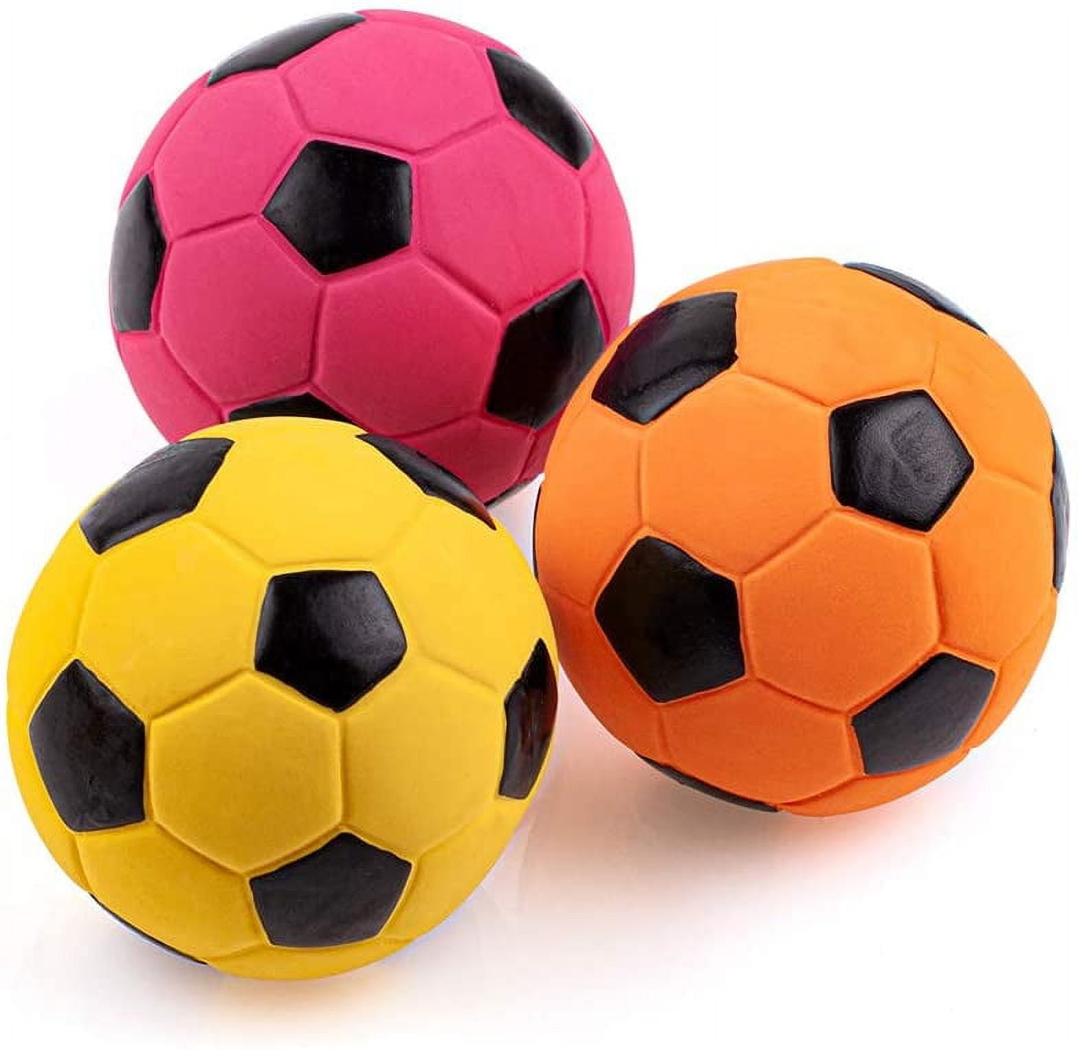 3PCS 2.7'' Squeak Latex Dog Toy Football Chew Fetch Throw Ball for ...