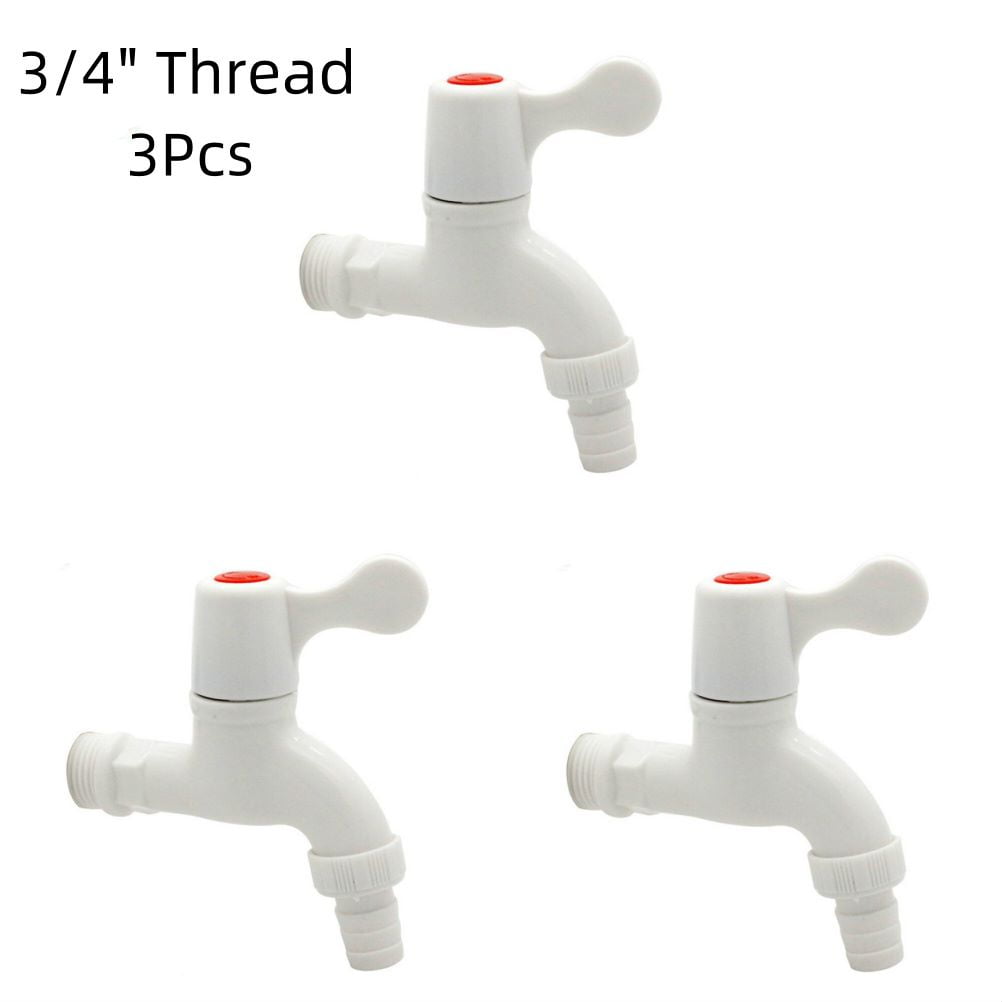3PCS 3/4" Plastic Water Faucet Water Tap Basin Sink Cold Water Faucet ...