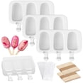 3PCS-3 Cavities-White Silicone Ice Cream Popsicle Molds Set - Walmart.com