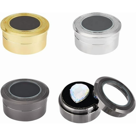 3PCS 3 Colors Mini Diamond Gemstone Display Box Small Round Alloy Loose ...