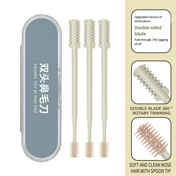 3PCS 360° Rotating Nose Hair Cutter, Double-sided Stainless Steel ...