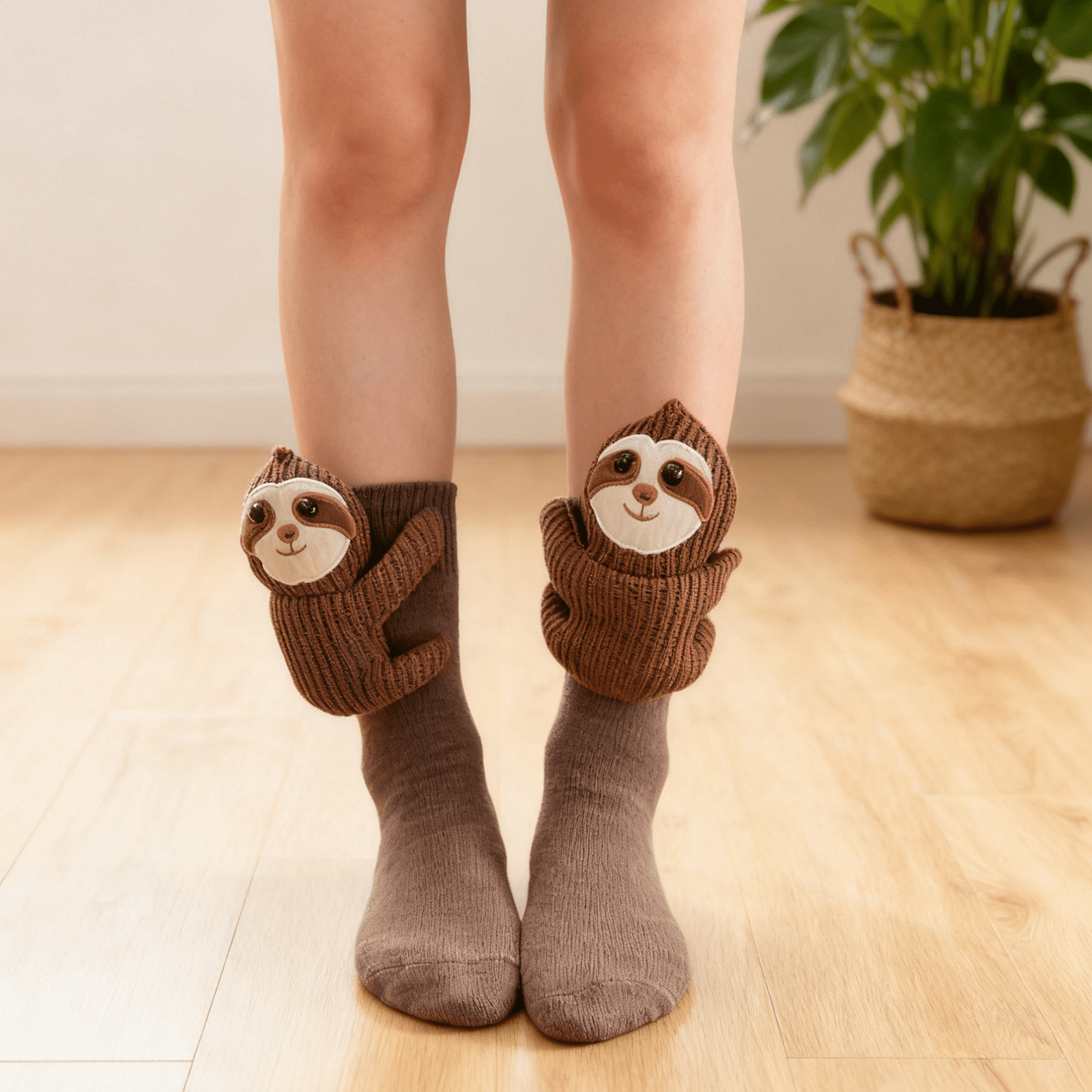 3PCS 3D Knit Sloth Socks, Funny Novelty Christmas Floor Socks, Cute ...