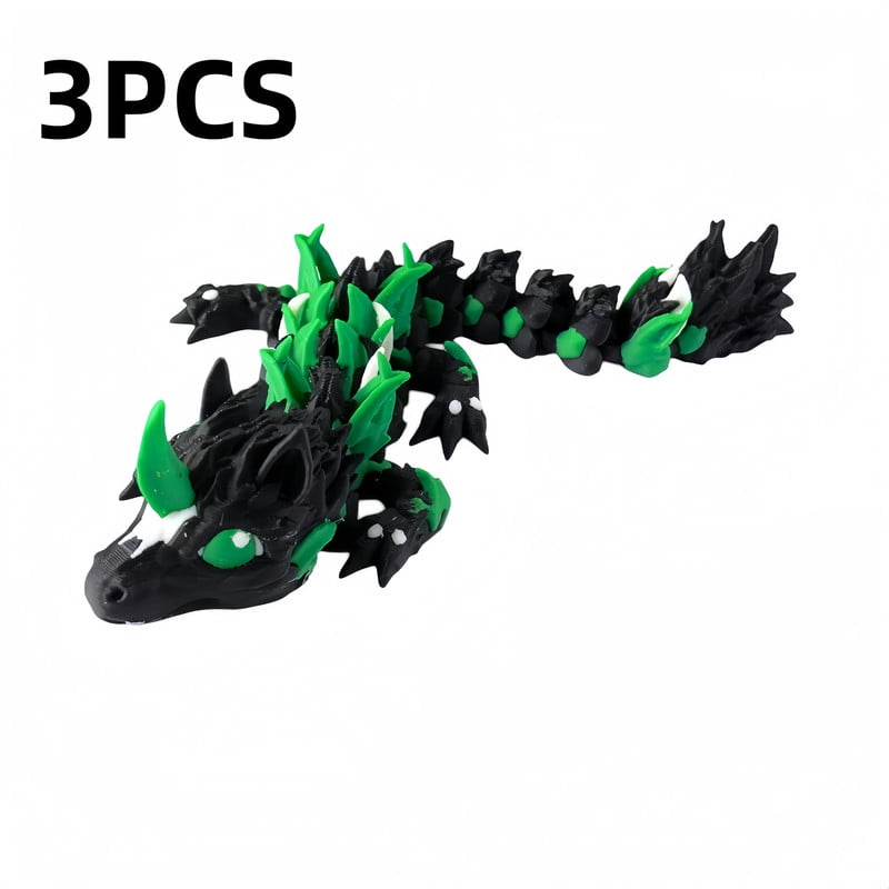3PCS 3D Printed Dragon Decor - Fully Articulated Flexible with Vibrant ...