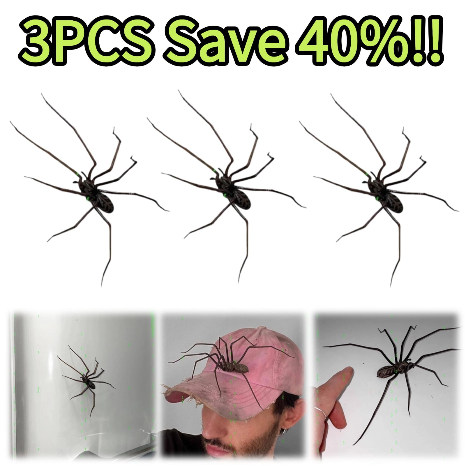 3PCS 3D Spider Fridge Magnet, 3D Realistic Giant House Spider Fridge ...
