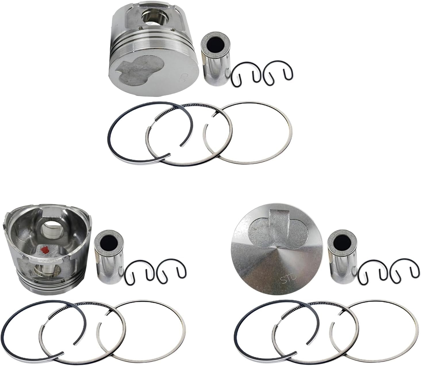 3PCS 3TN66 Piston+Piston Rings For Yanmar 3TN66 3TN66UJ 3TN66-UJ 3TNE66 ...