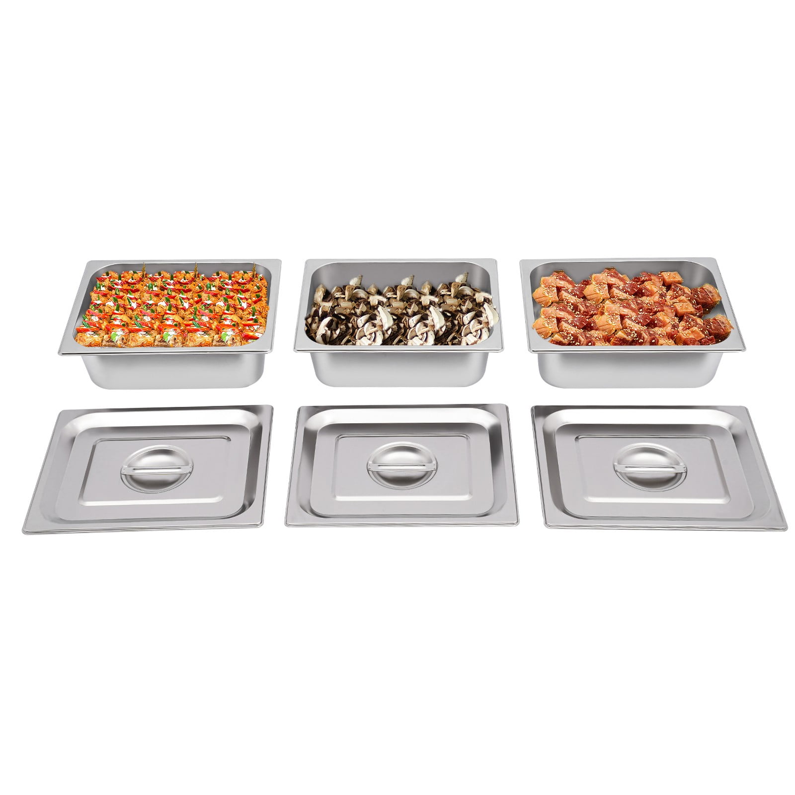 3PCS 4.5L Steam Table Pans Restaurant Steam Plates Stainless Steel Food ...
