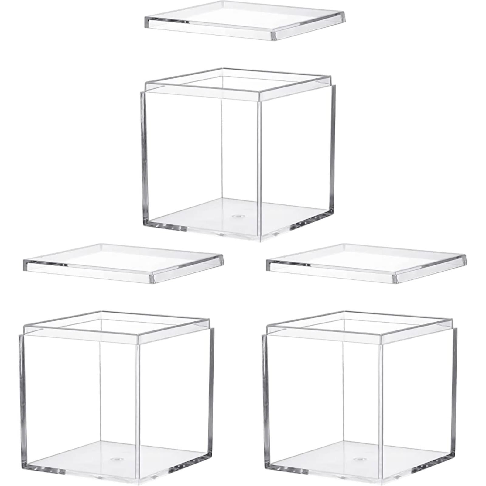 3PCS Acrylic Box with Lid Acrylic Square Containers Square Cube with ...