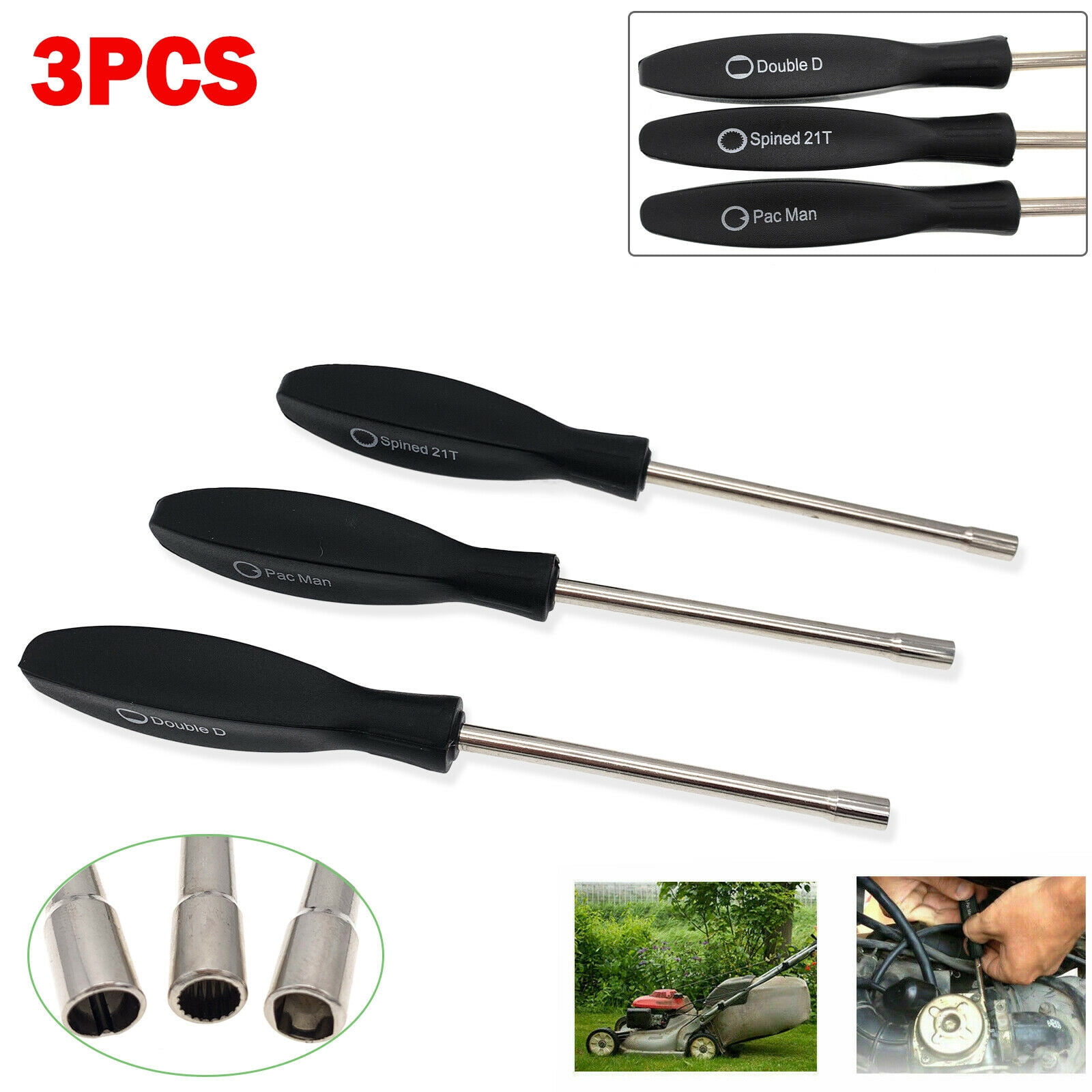 3PCS Adjusting Screwdriver Carburetor Carb Splined Double D Type ...