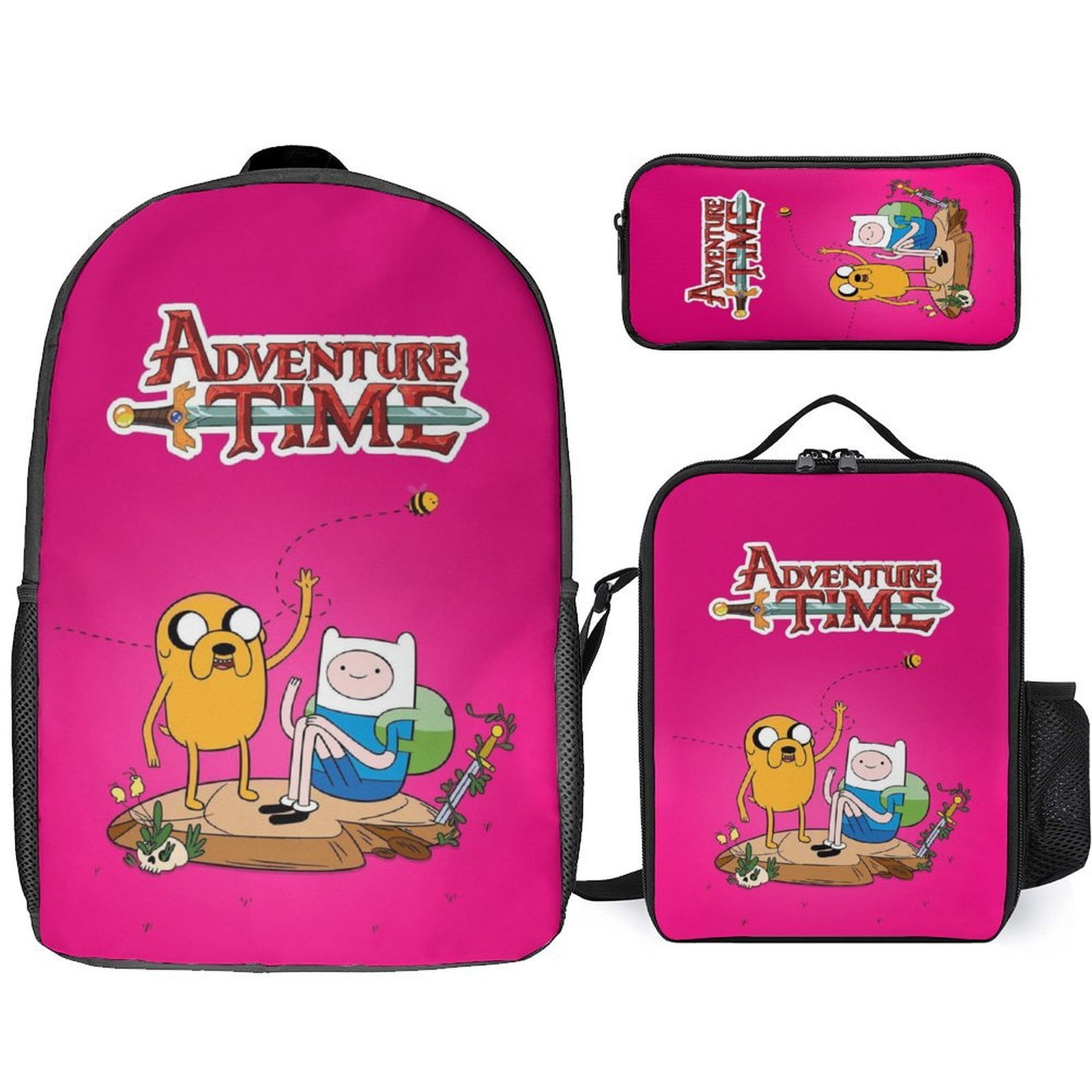 3PCS Adventure Cartoon Time Backpack Set Large Capacity Bookpacks With ...