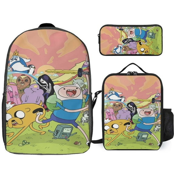 3PCS Adventure Cartoon Time Backpack Set Large Capacity Bookpacks With ...