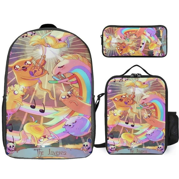 3PCS Adventure Cartoon Time Backpack Set Large Capacity Bookpacks With ...