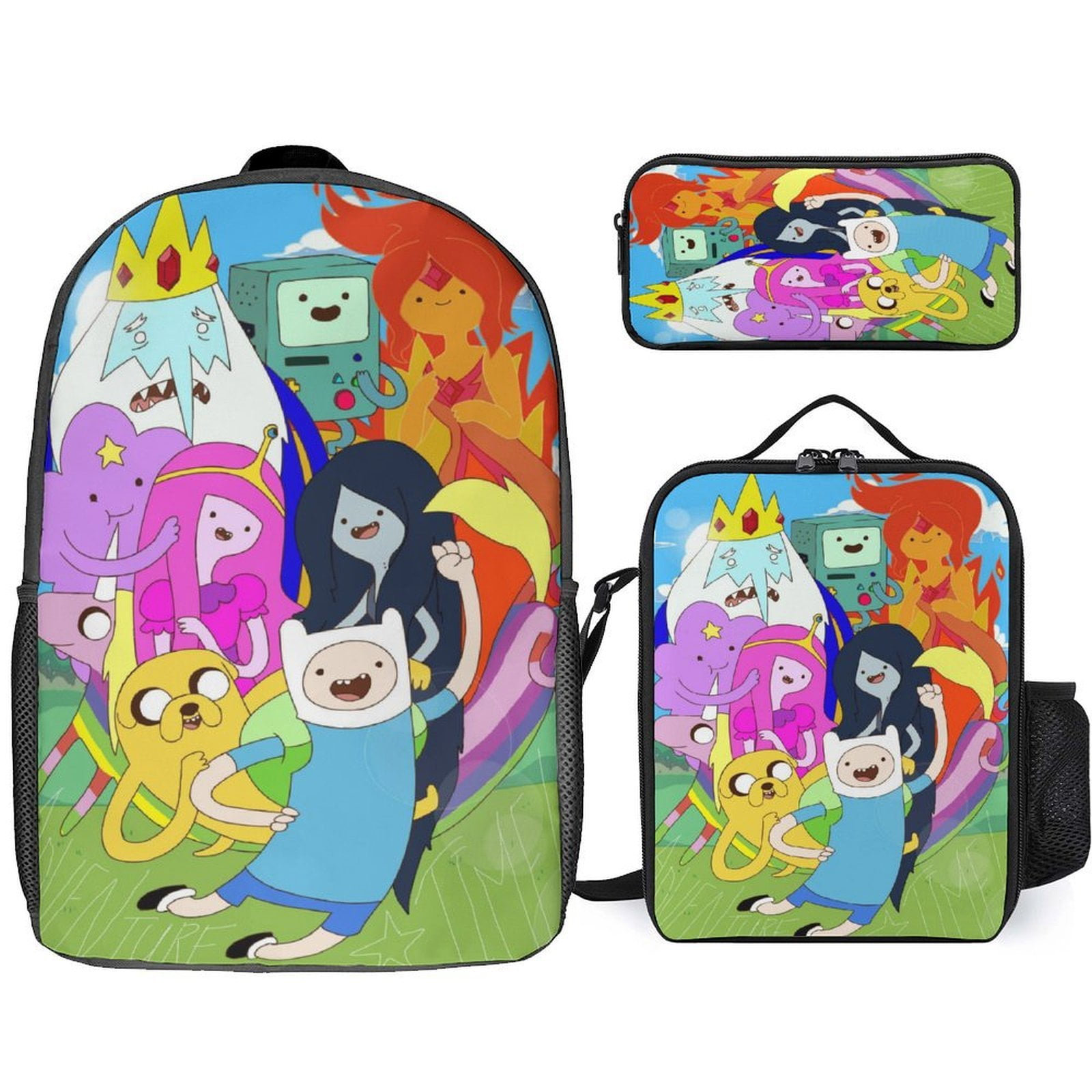 3PCS Adventure Cartoon Time Backpack Set Large Capacity Bookpacks With ...