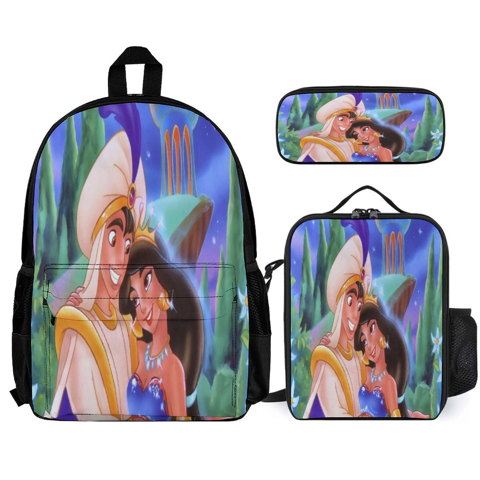 3PCS Alad-di Gen-ie Backpacks Set Backpack with Lunch Box Pencil Case ...