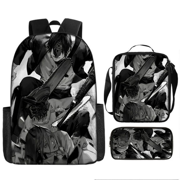 3PCS Anime Devil Hunter Backpack Set with Lunch Bag & Accessory Pouch ...
