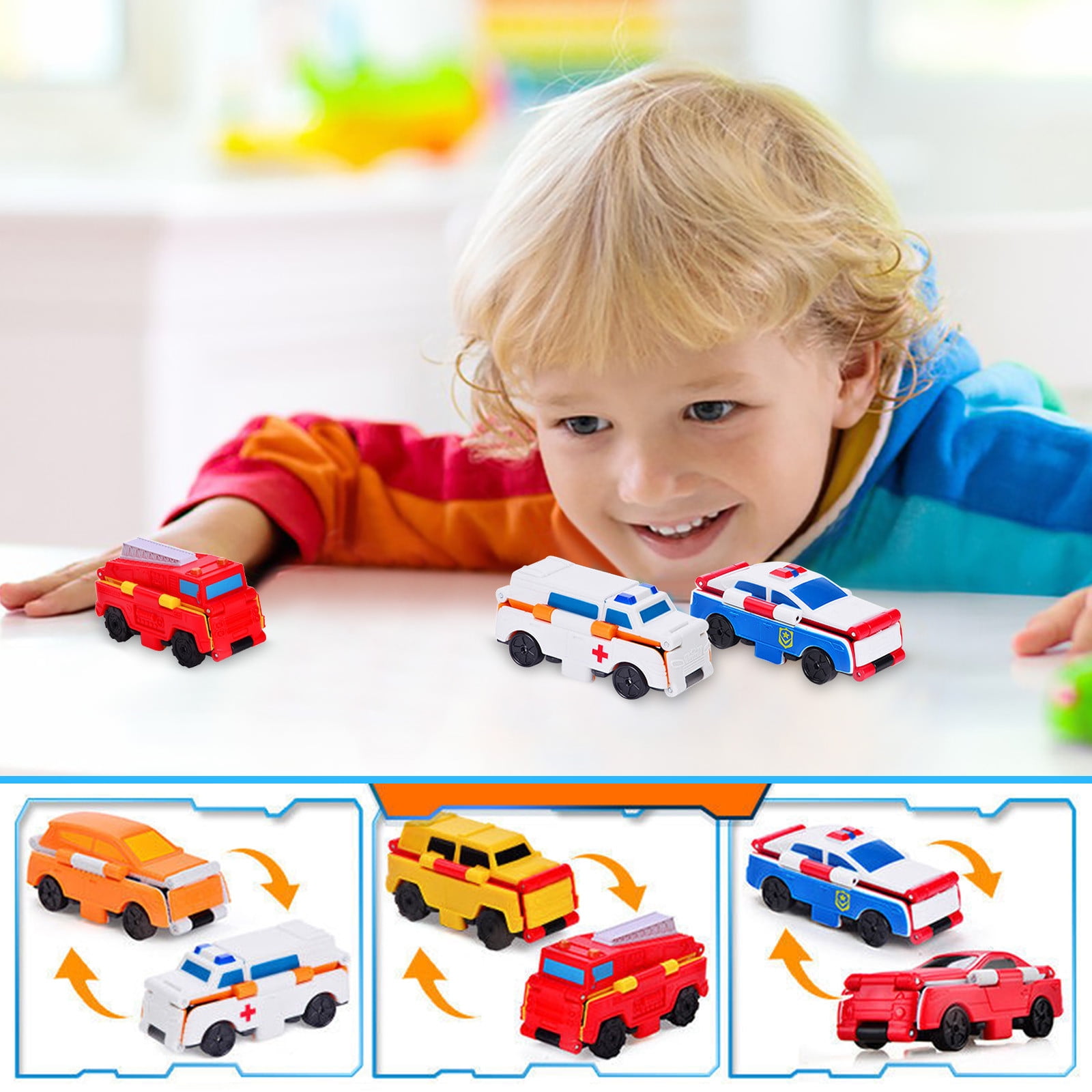 3PCS Anti-Reverse Car Toy Set New Reverse Car Toy Set Transforming Toys ...