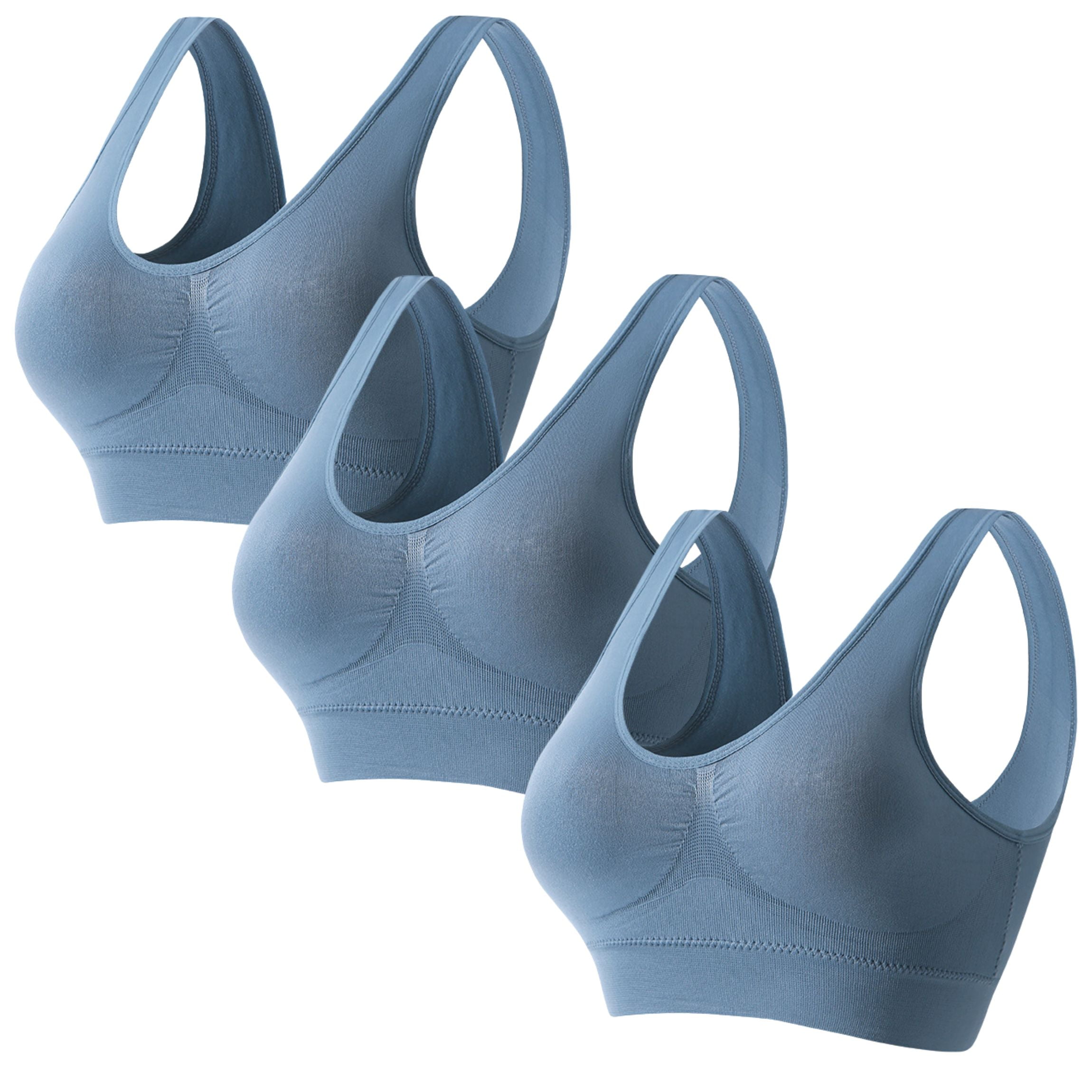 3PCS Anti-Sagging Sports Bras for Women Wireless Cooling Comfort Lift ...