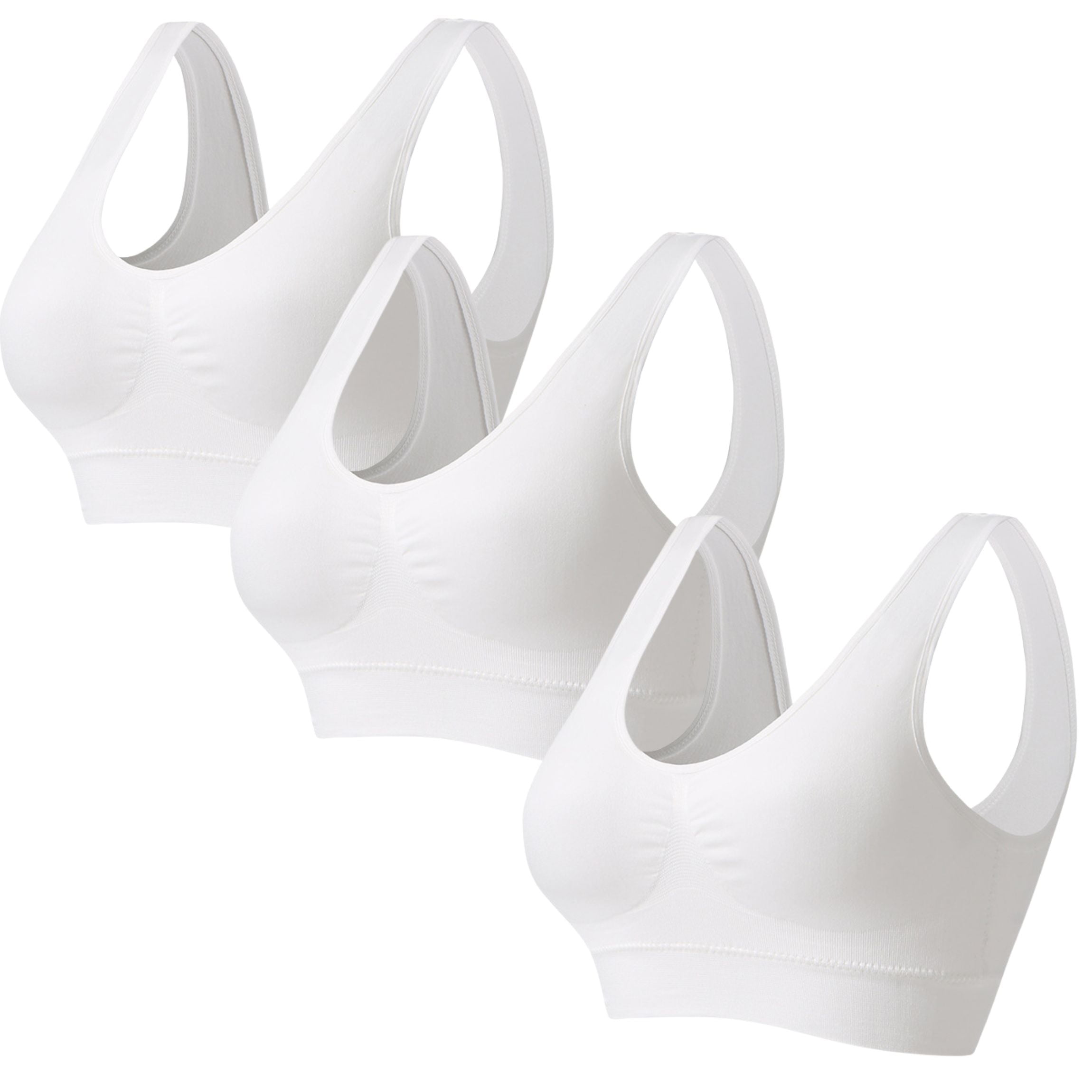 3PCS Anti-Sagging Sports Bras for Women Wireless Cooling Comfort Lift ...