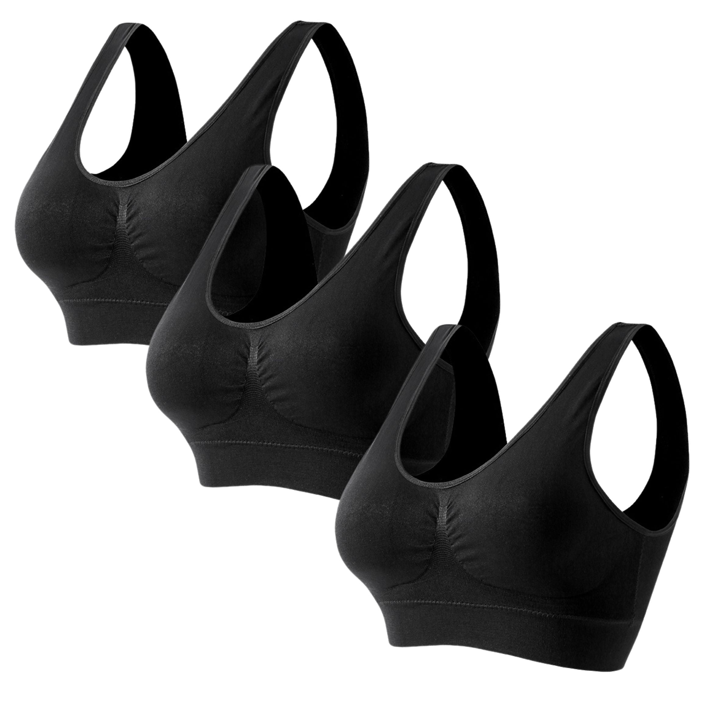 3PCS Anti-Sagging Sports Bras for Women Wireless Cooling Comfort Lift ...