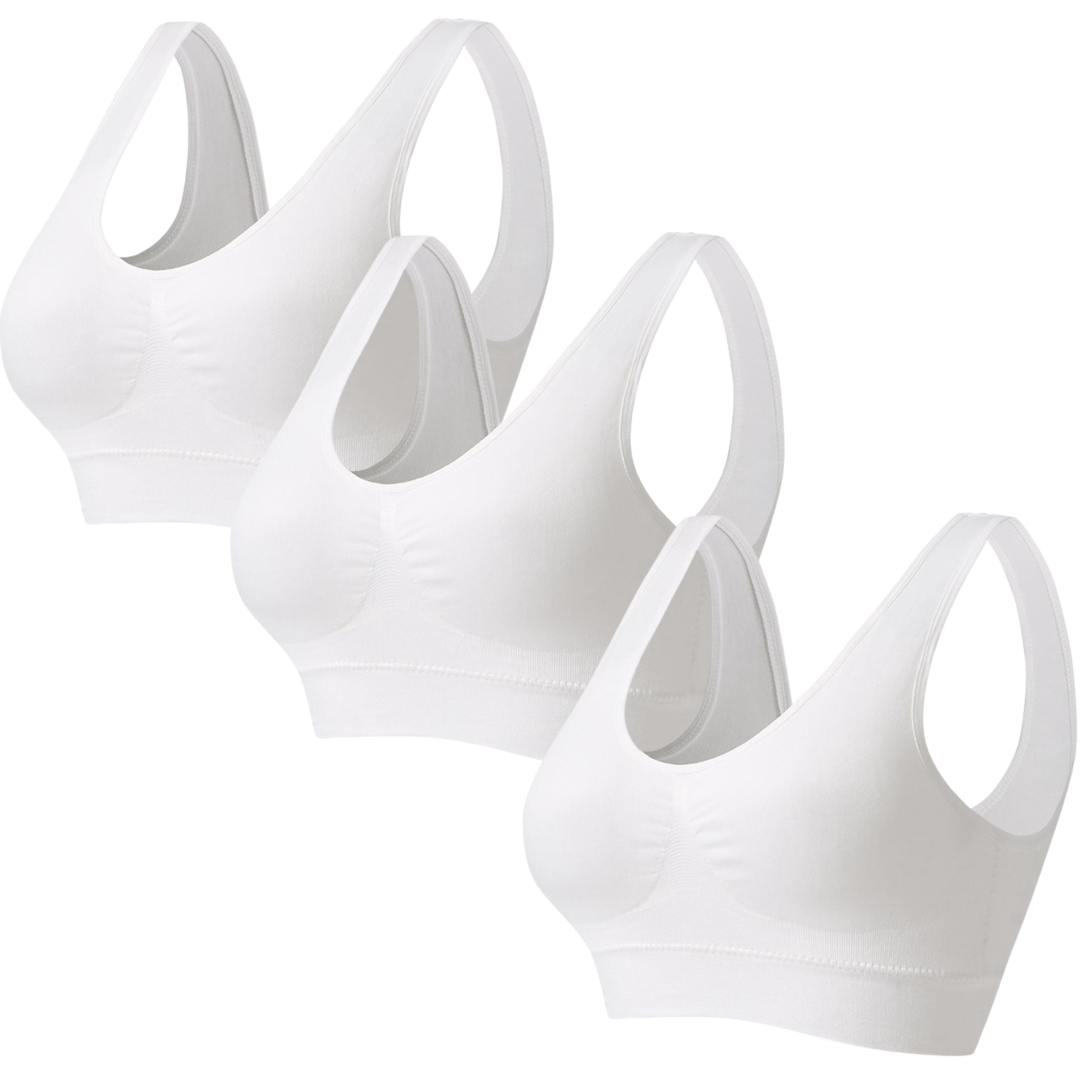 3PCS Anti-Sagging Sports Bras for Women Wireless Cooling Comfort Lift ...