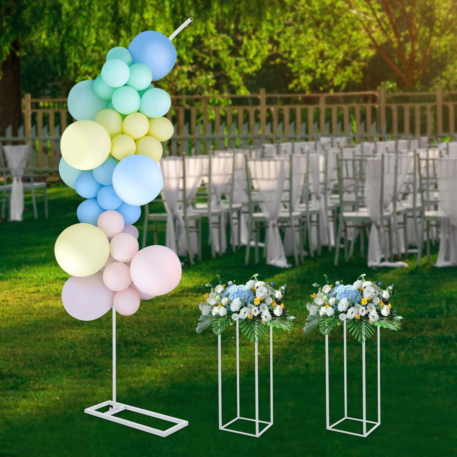 3PCS Arch Stands White Arch Ballon Stand Backdrop Stand for Parties ...