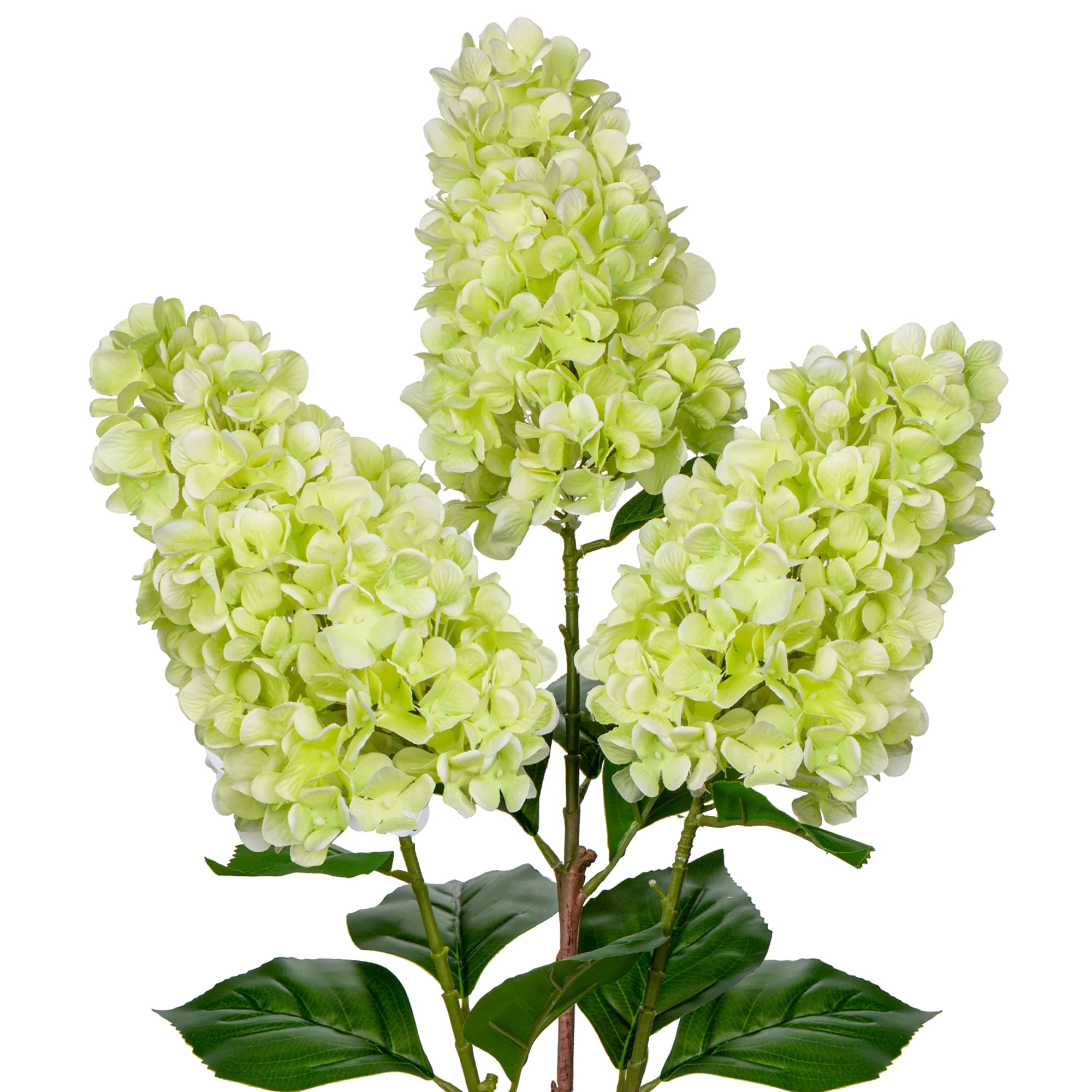 3PCS Artificial Green Hydrangea Flowers 28" Long Stem Silk Faux ...