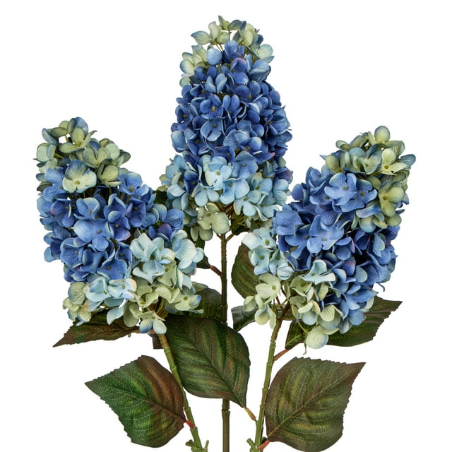 3PCS Artificial Hydrangea Flowers 28" Long Stem Silk Faux Hydrangeas ...