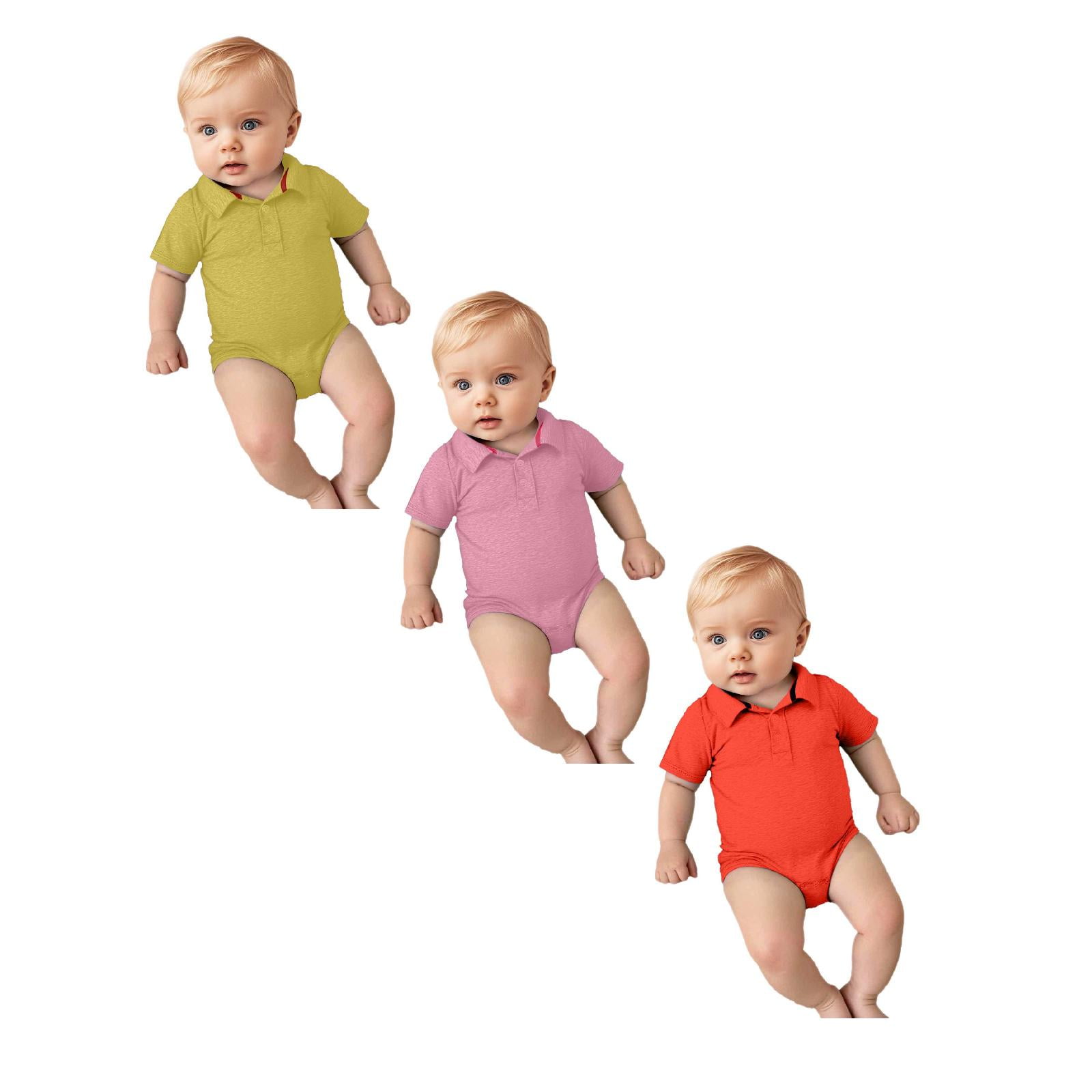 3PCS Baby Clothes for Boys Baby Bodysuit Summer Outfit Thin Collar ...