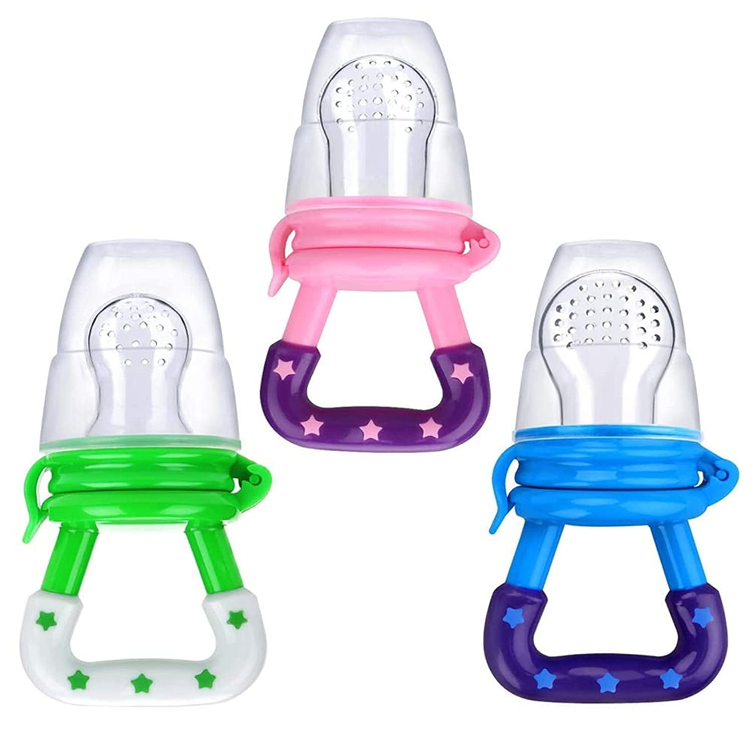 3PCS Baby Food Feeder Fruit Food Silicone Nipple Teething Toy Reusable ...