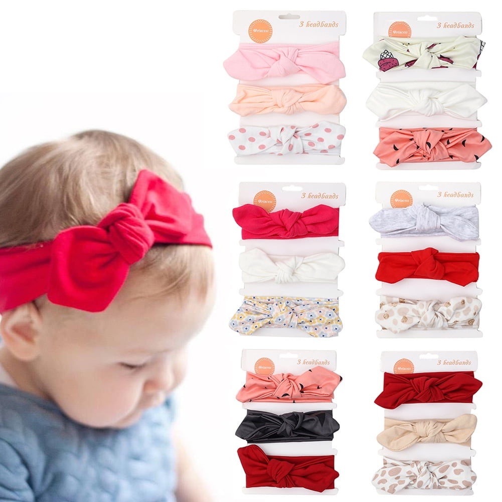 3PCS Baby Girls Headbands with Bows Elastics Hair Bows Hairbands Hair ...