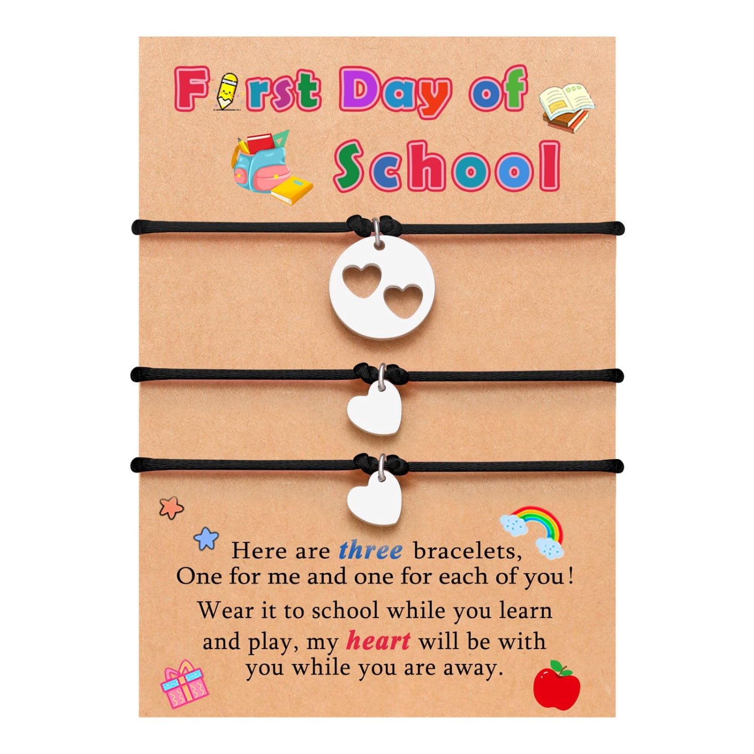 3PCS Back to School Bracelets Set for 3, First Day of School Gifts ...