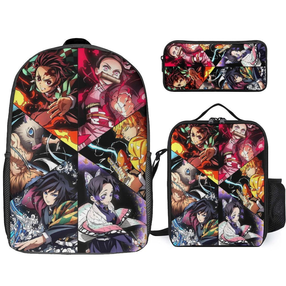 3PCS Backpack Set,Cartoon Anime Backpack Lunch Bag Pencil Case ...