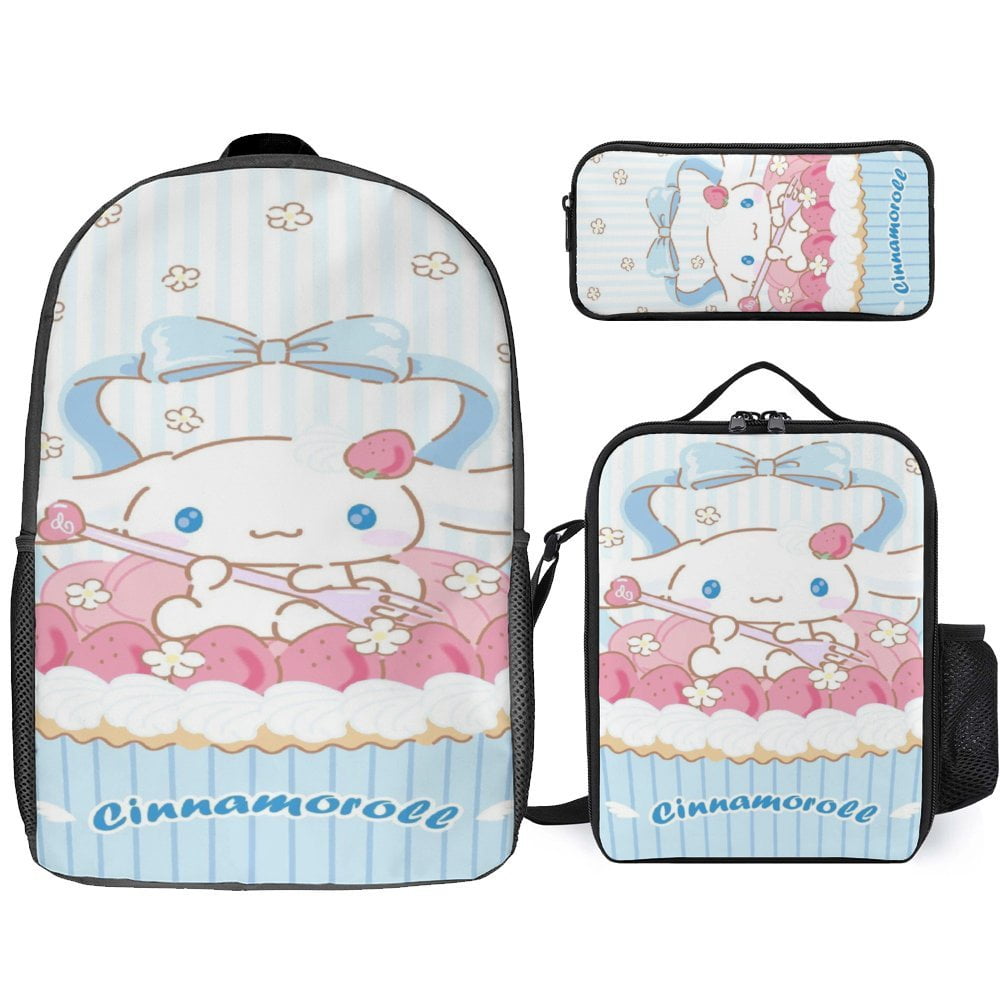 3PCS Backpac Set Cinnamoroll Backpac with Lunch Bag Pencil Bag Cute ...