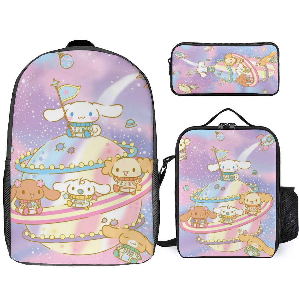 3PCS Backpac Set Cinnamoroll Backpac with Lunch Bag Pencil Bag Cute ...