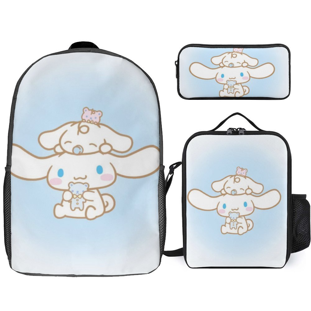 3PCS Backpac Set Cinnamoroll Backpac with Lunch Bag Pencil Bag Cute ...