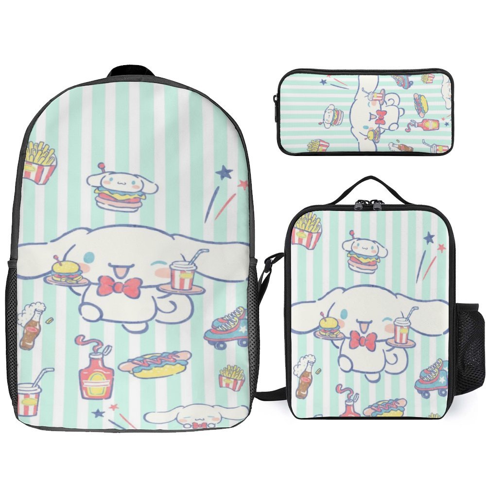 3PCS Backpac Set Cinnamoroll Backpac with Lunch Bag Pencil Bag Cute ...