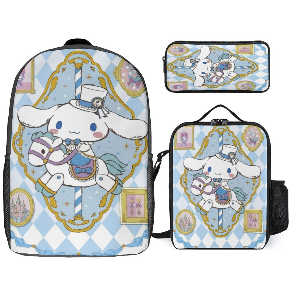 3PCS Backpac Set Cinnamoroll Backpac with Lunch Bag Pencil Bag Cute ...
