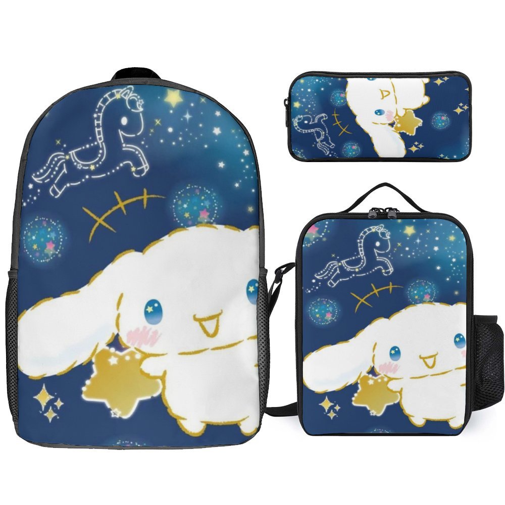 3PCS Backpac Set Cinnamoroll Backpac with Lunch Bag Pencil Bag Cute ...