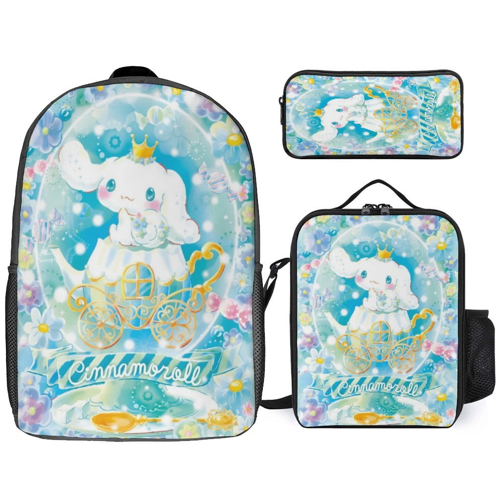 3PCS Backpac Set Cinnamoroll Backpac with Lunch Bag Pencil Bag Cute ...