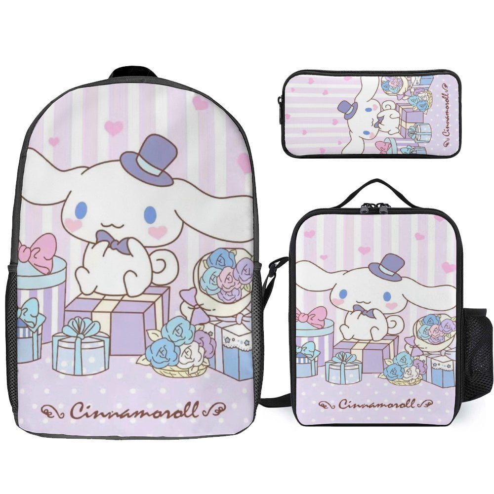 3PCS Backpac Set Cinnamoroll Backpac with Lunch Bag Pencil Bag Cute ...