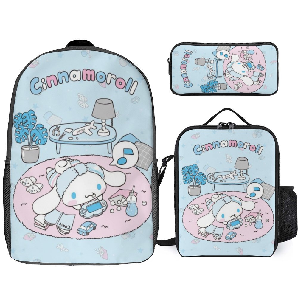 3PCS Backpac Set Cinnamoroll Backpac with Lunch Bag Pencil Bag Cute ...