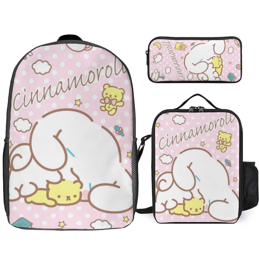 3PCS Backpac Set Cinnamoroll Backpac with Lunch Bag Pencil Bag Cute ...