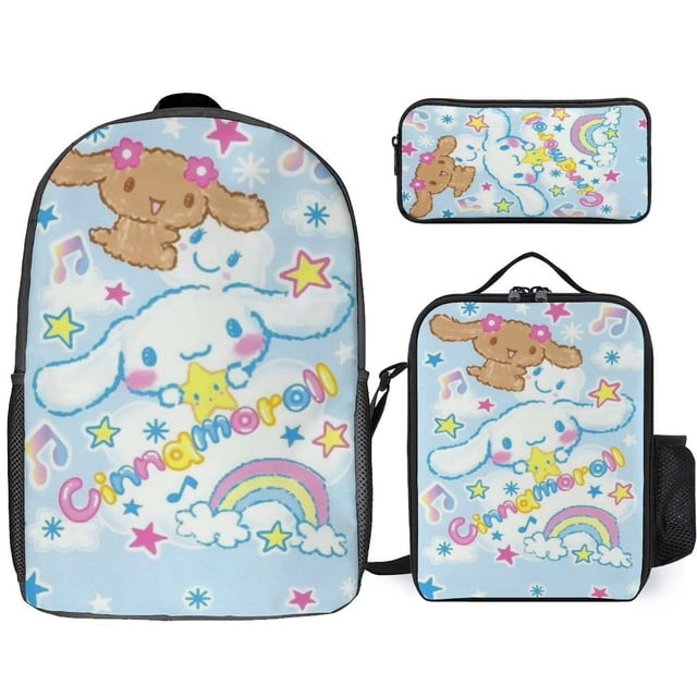 3PCS Backpac Set Cinnamoroll Backpac with Lunch Bag Pencil Bag Cute ...