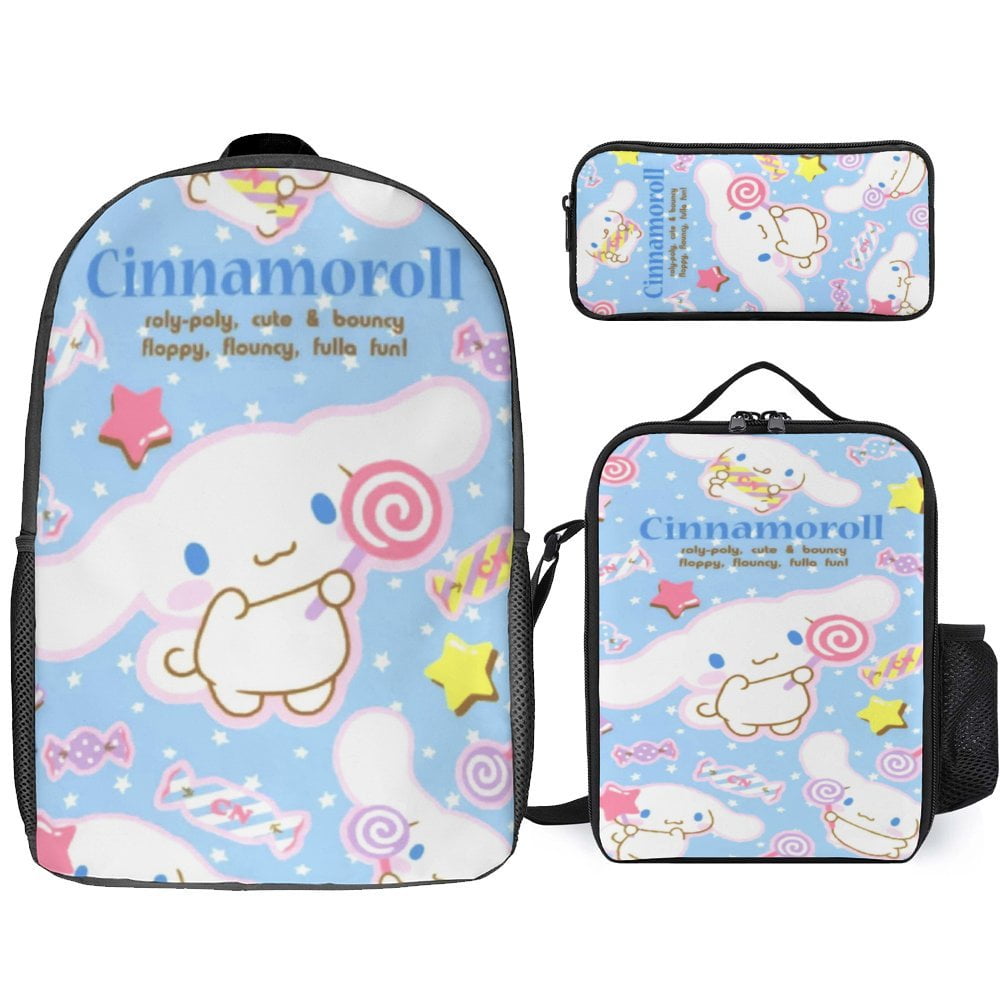 3PCS Backpac Set Cinnamoroll Backpac with Lunch Bag Pencil Bag Cute ...