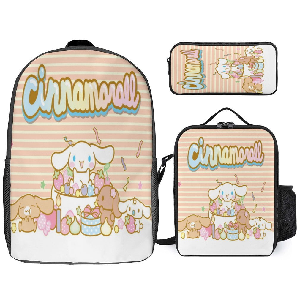 3PCS Backpac Set Cinnamoroll Backpac with Lunch Bag Pencil Bag Cute ...