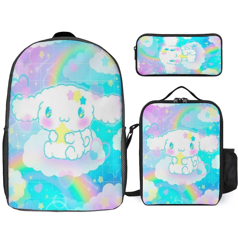 3PCS Backpac Set Cinnamoroll Backpac with Lunch Bag Pencil Bag Cute ...