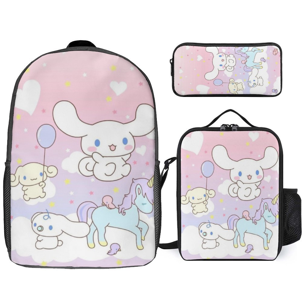 3PCS Backpac Set Cinnamoroll Backpac with Lunch Bag Pencil Bag Cute ...