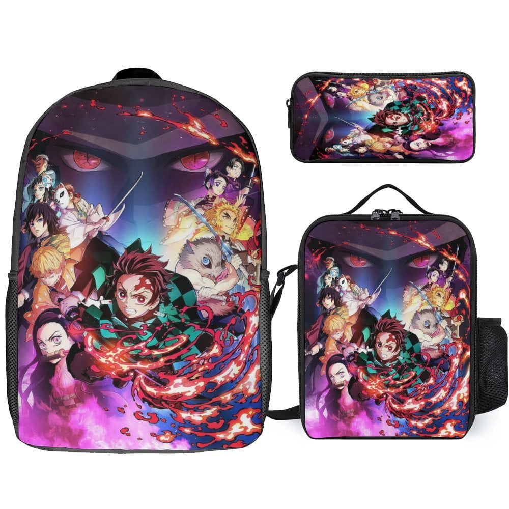 3PCS Backpac Set Demon Slayer Backpac with Lunch Bag Pencil Bag Cute ...