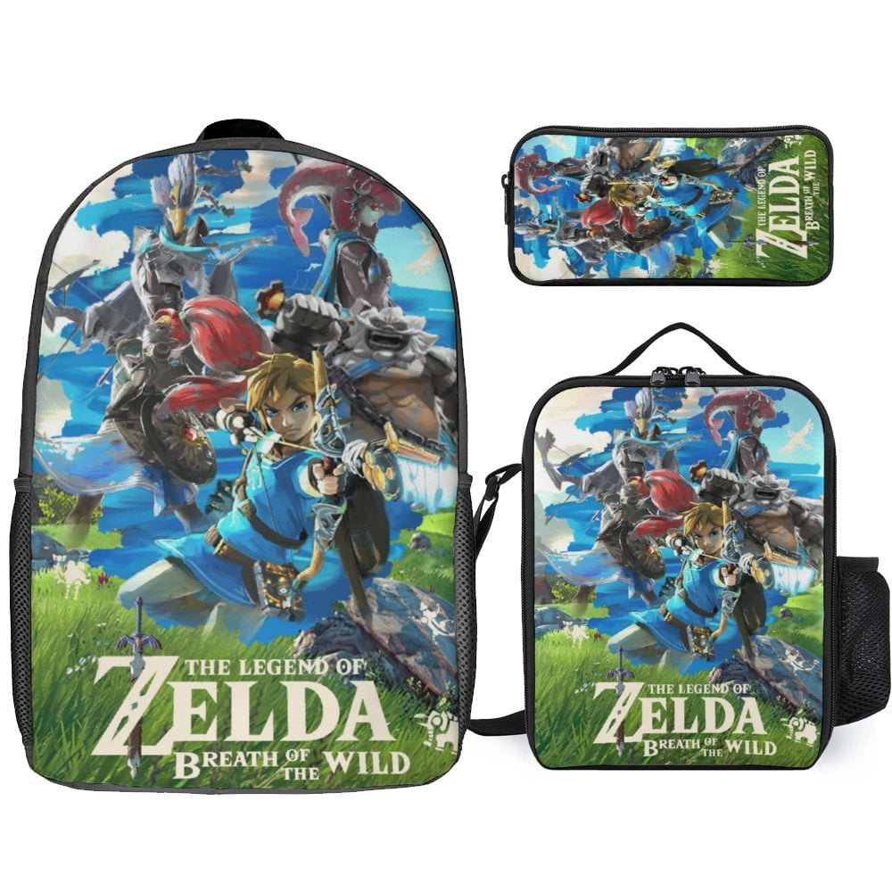 3PCS Backpac Set Legend Of Zelda Backpac with Lunch Bag Pencil Bag Cute ...
