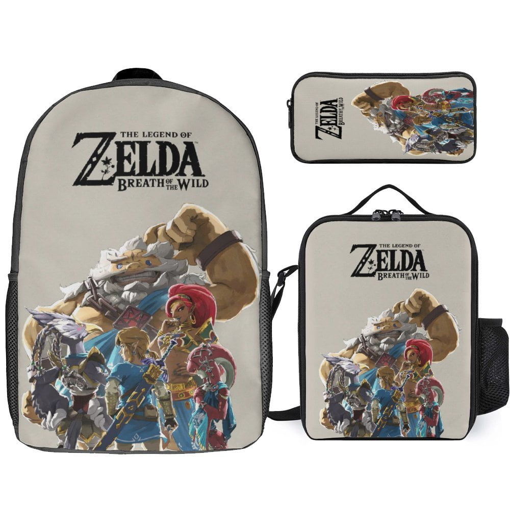3PCS Backpac Set Legend Of Zelda Backpac with Lunch Bag Pencil Bag Cute ...