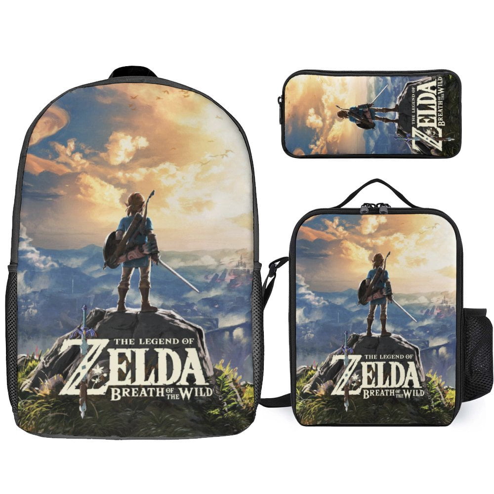 3PCS Backpac Set Legend Of Zelda Backpac with Lunch Bag Pencil Bag Cute ...